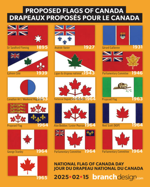 Proposed Flags of Canada. Drapeaux proposés pour le Canada. (1895-1965)